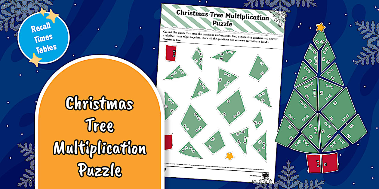 👉 KS2 Christmas Tree Multiplication Puzzle l Twinkl