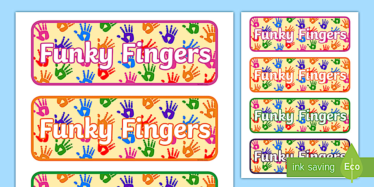 Editable Funky Fingers Drawer Peg Labels - Twinkl