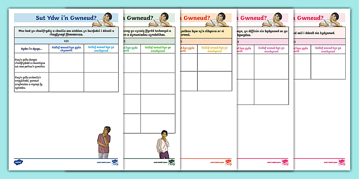CiG Gwyddoniaeth a Thechnoleg Taflen Dracio Syml i Ddysgwyr: CC1
