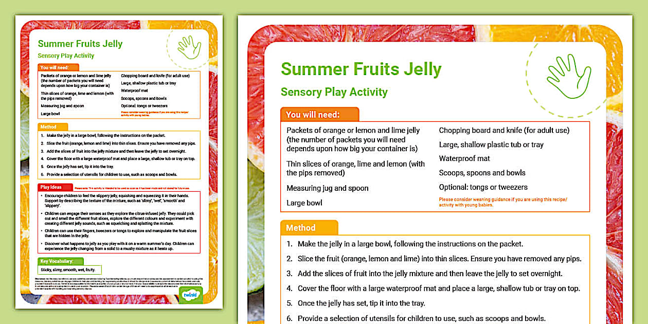 Summer Fruits Jelly Sensory Play Activity | Twinkl - Twinkl