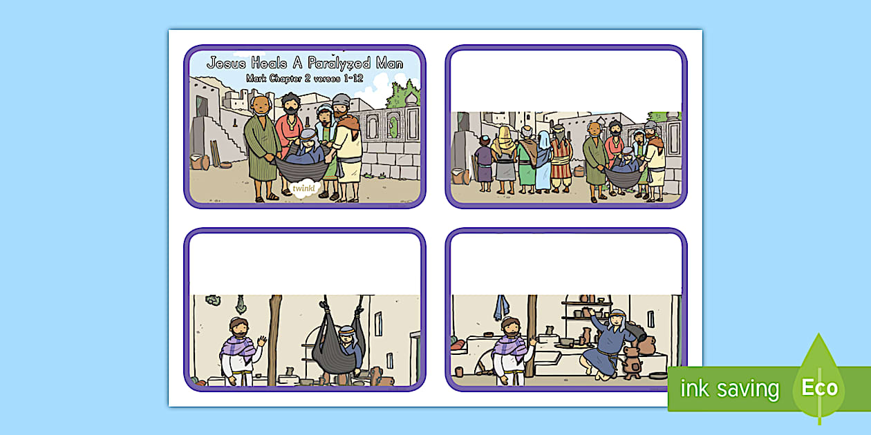 Jesus Heals a Paralyzed Man Story Cards | Twinkl USA