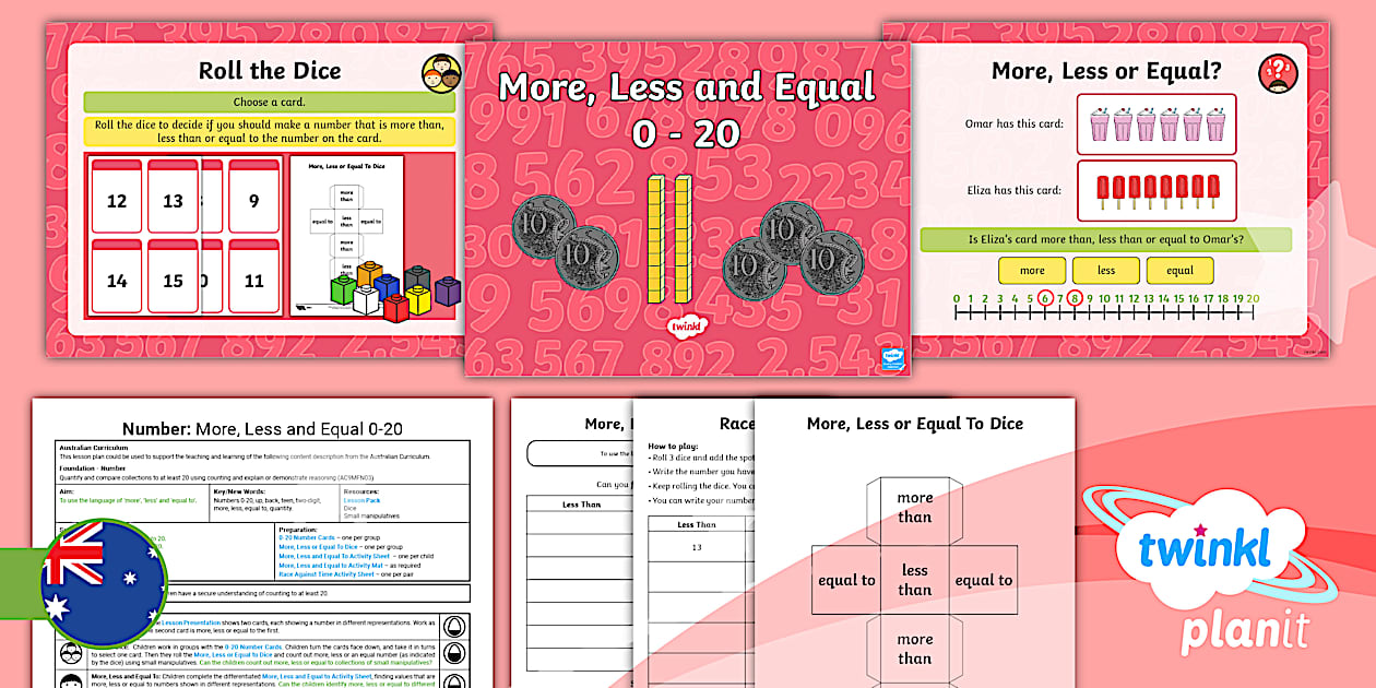 Foundation Number: More, Less and Equal to 20 Lesson 4