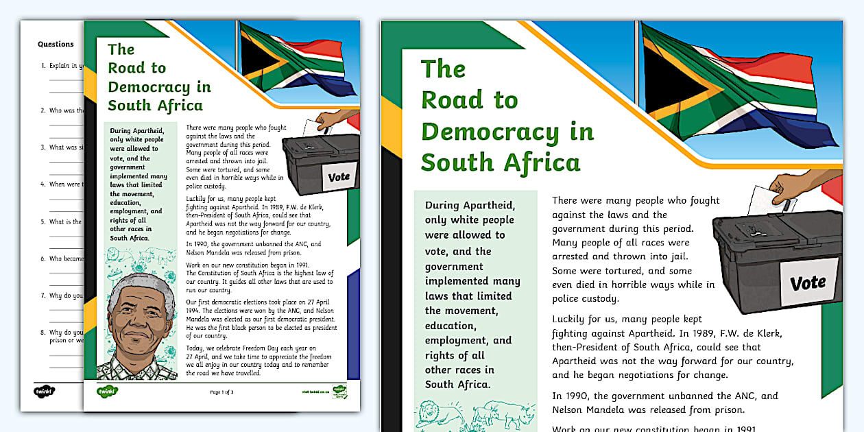 The Road to Democracy in South Africa – Activity Sheet