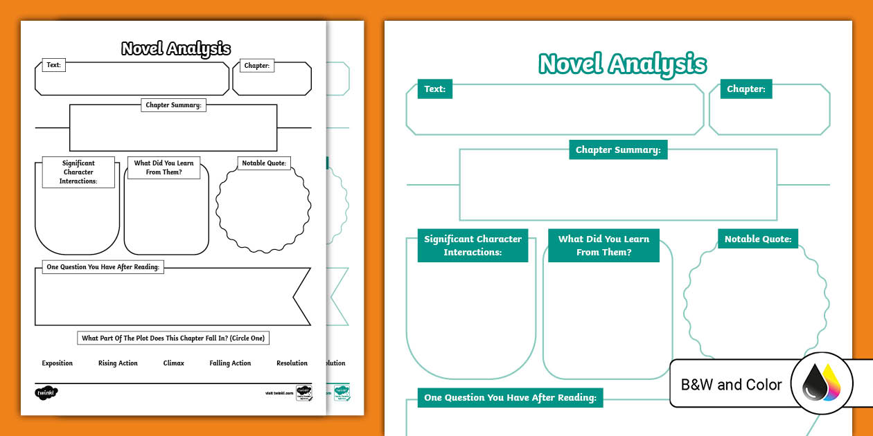 Novel Analysis Activity for 6th-8th Grade