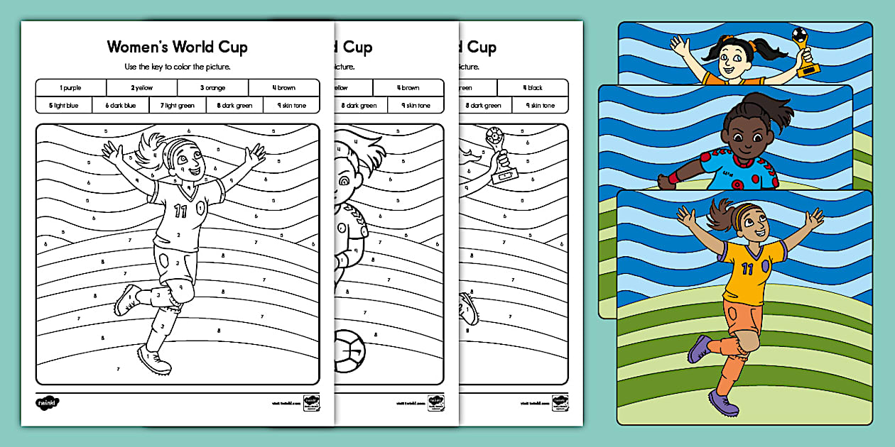 Women's World Cup Color by Number Worksheet (teacher made)