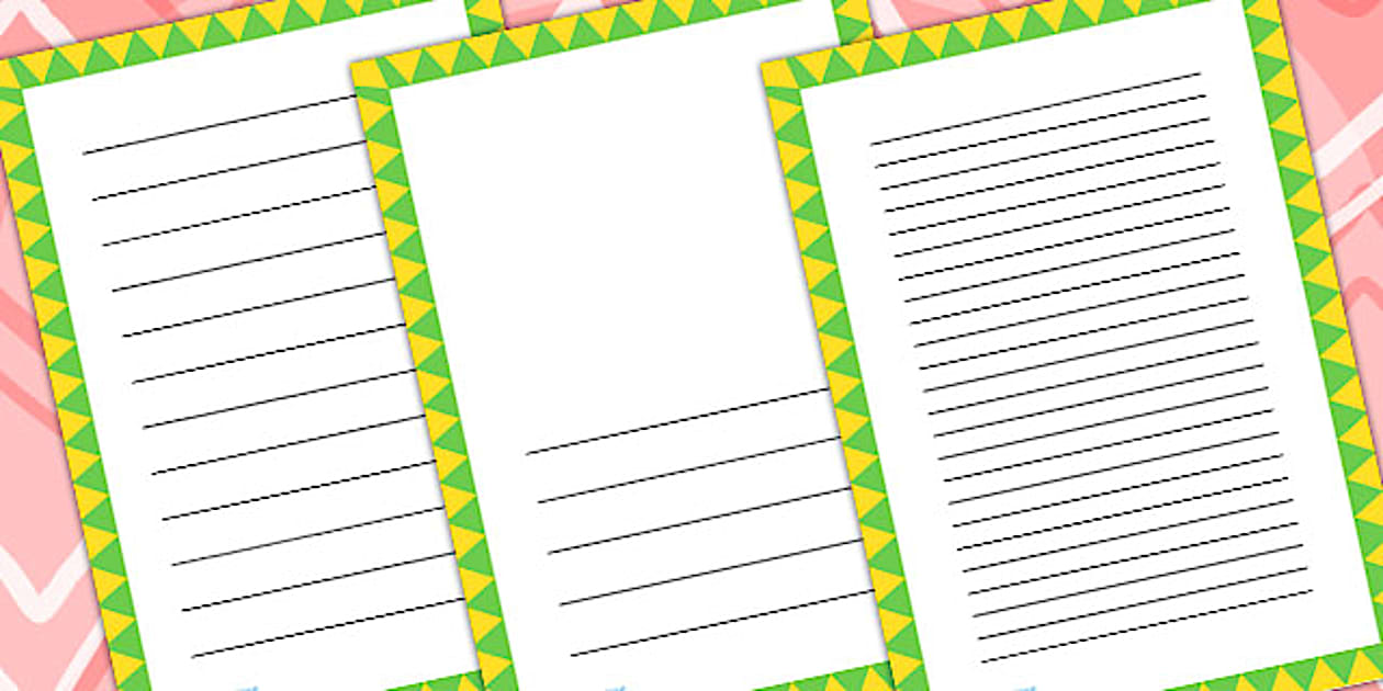 Editable Green And Yellow Zig Zag Page Borders - Twinkl