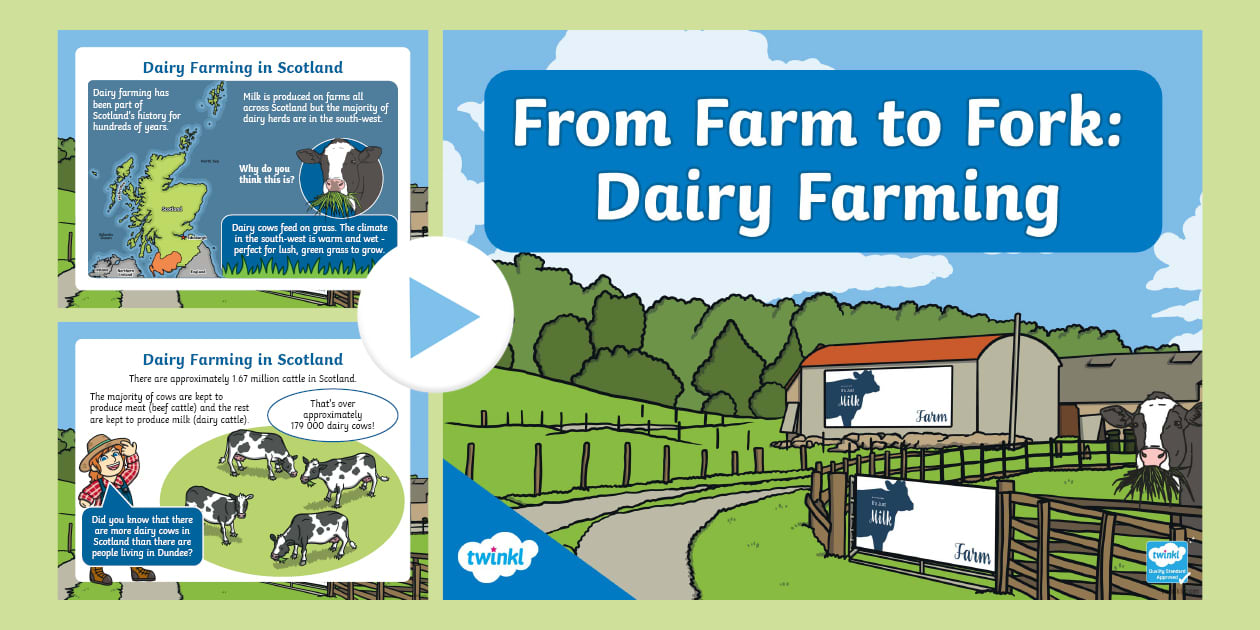 From Farm to Fork: Dairy Farming PowerPoint (teacher made)