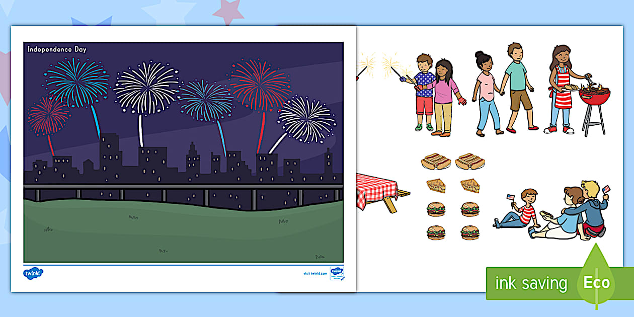 July 4th Cut and Paste | Independence Day | Twinkl USA
