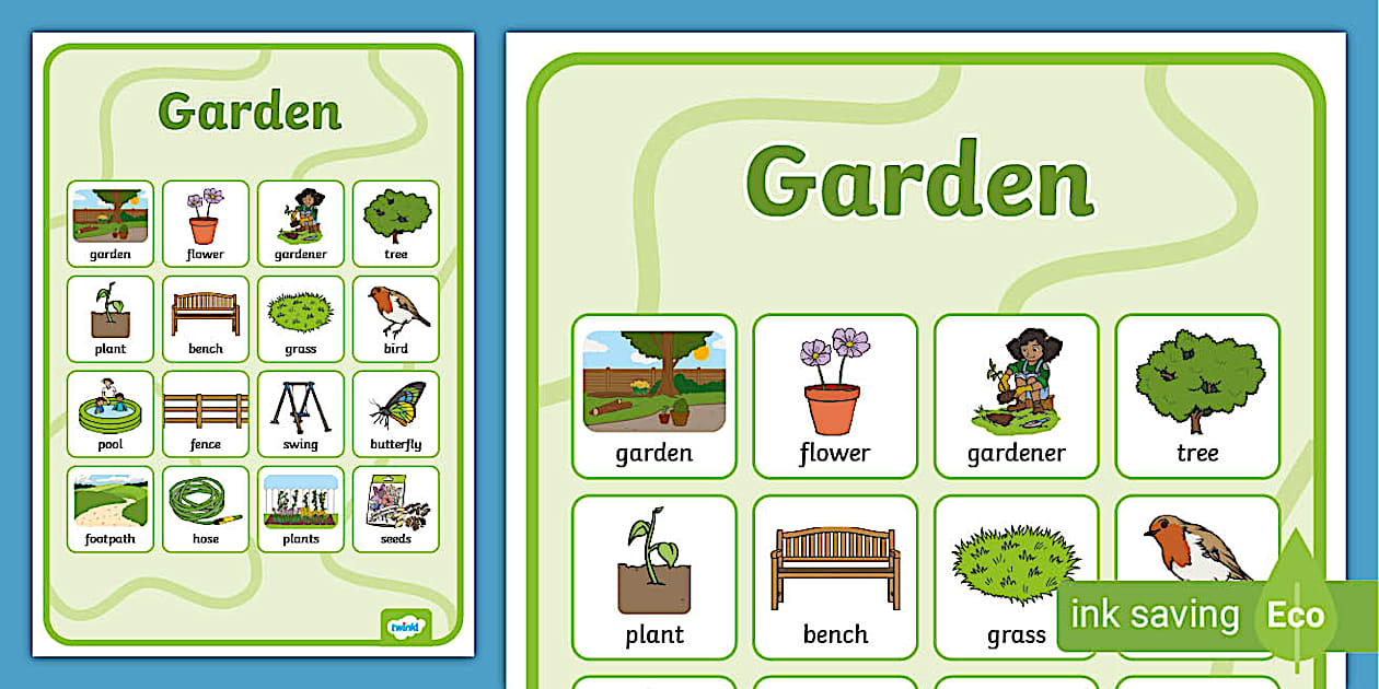 Garden Vocabulary Poster (teacher made) - Twinkl
