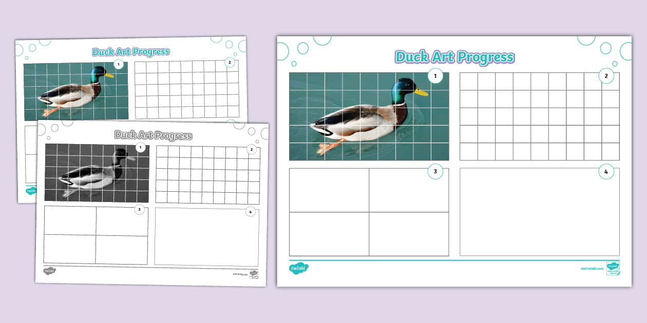 Duck Art Progress Template - Twinkl Artwork