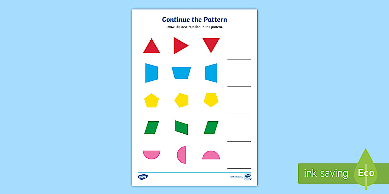 Rotating shapes exercises in quarter and half turns | Twinkl