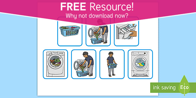 FREE Sequencing Cards: Doing Laundry (Teacher-Made) - Twinkl