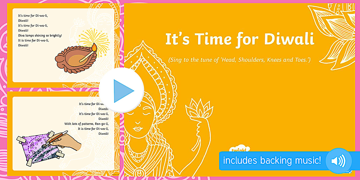 It's Time for Diwali Song PowerPoint - Twinkl