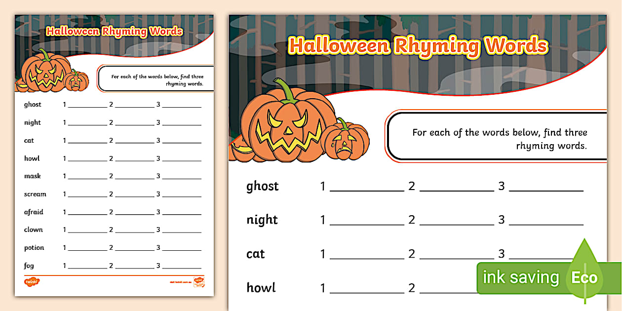 Halloween Rhyming Words - Engaging Themes for Primary School