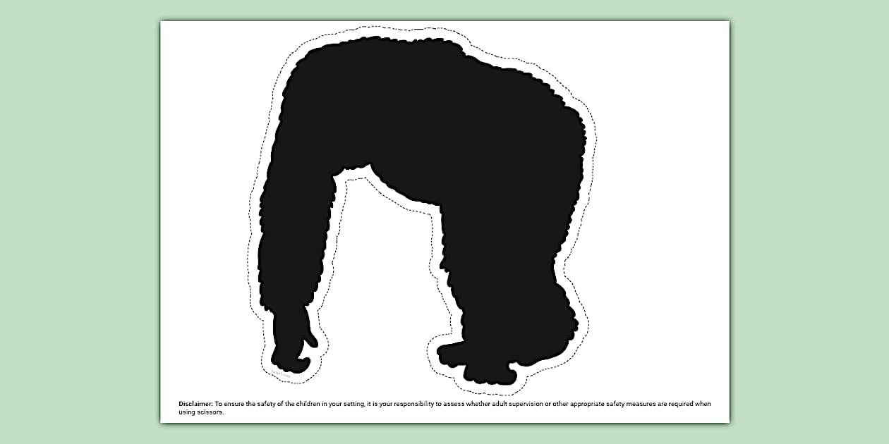Chimpanzee Silhouette Cut-Out (Teacher-Made) - Twinkl