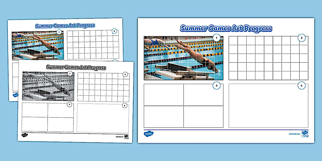 Summer Games Art Progress Template (teacher made) - Twinkl