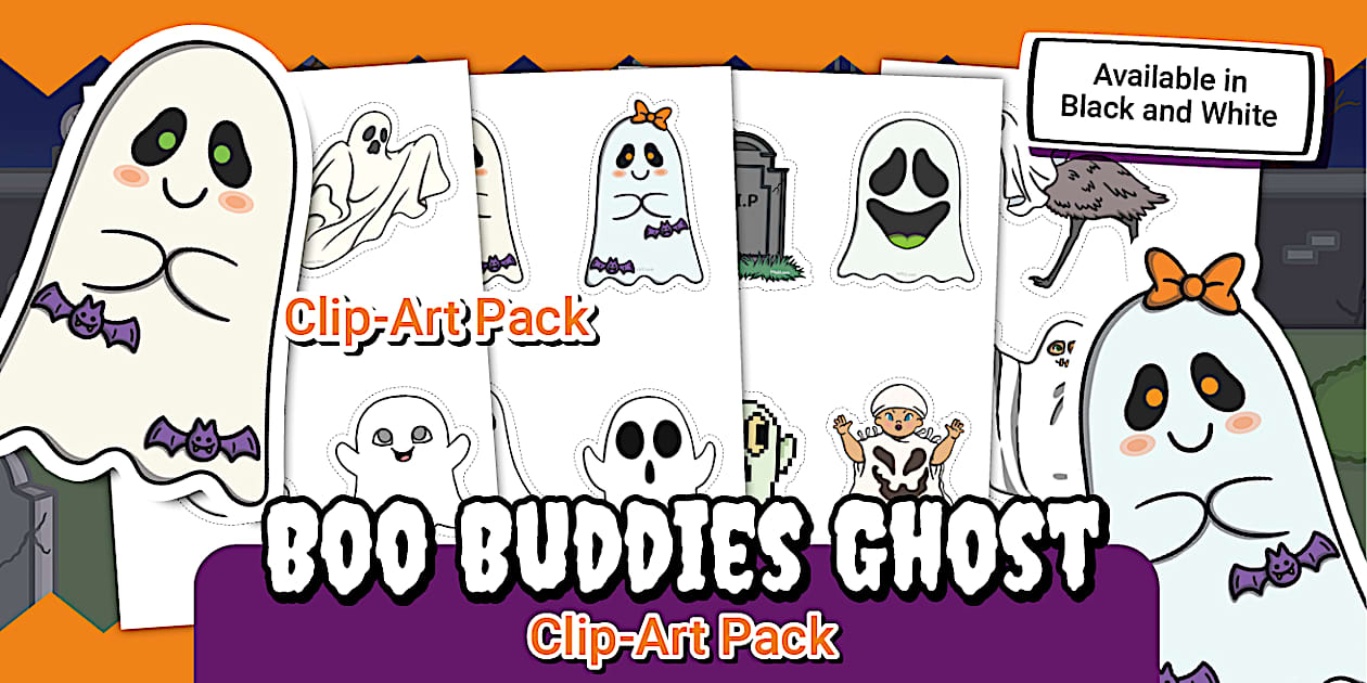 Twinkl Australia Boo Buddies Ghost Clip Art Pack