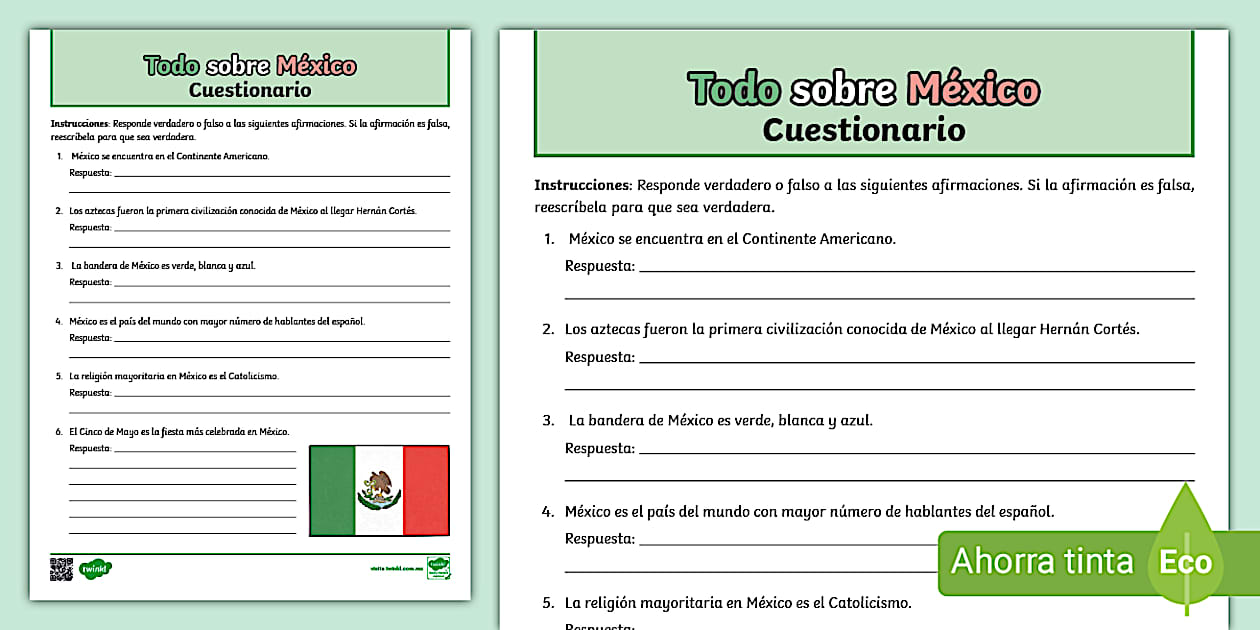México Cuestionario (teacher made) - Twinkl