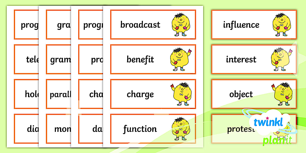 PlanIt Spelling Year 6 Term 3A Word Cards