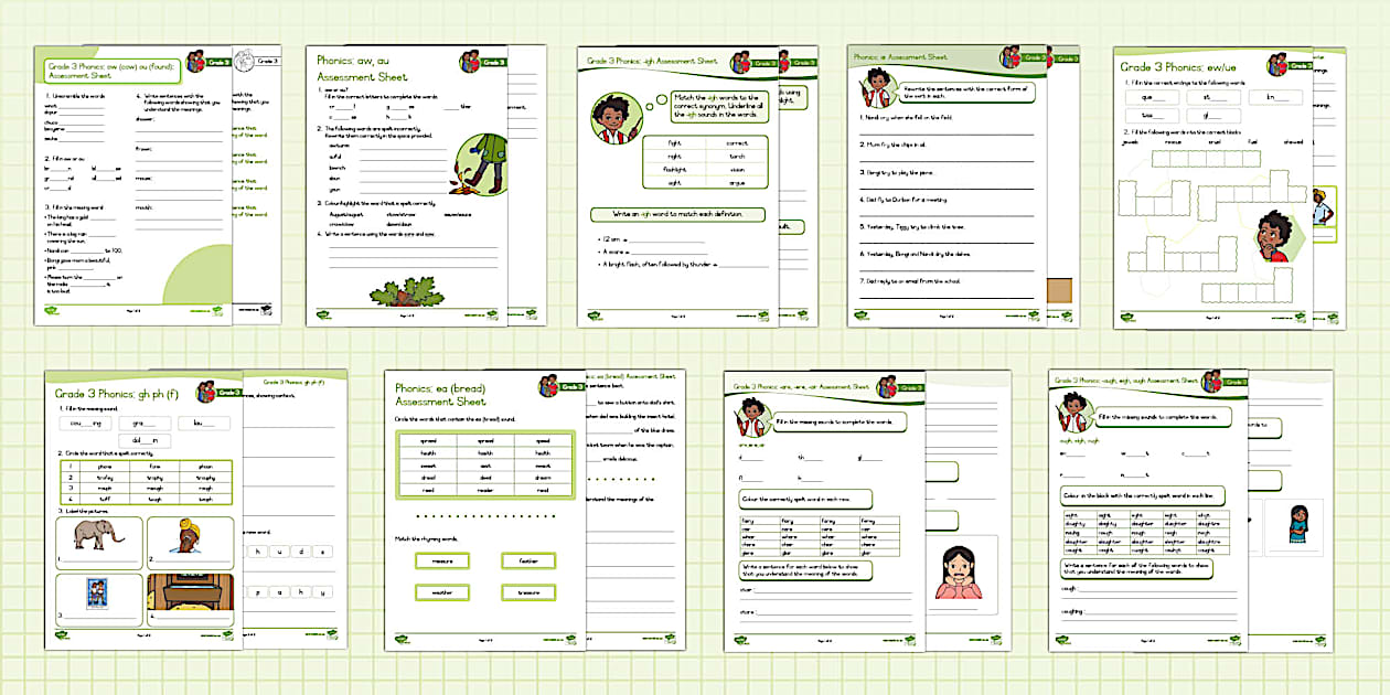 Grade 3 Phonics - Term 2 - Assessment Pack (CAPS Aligned)
