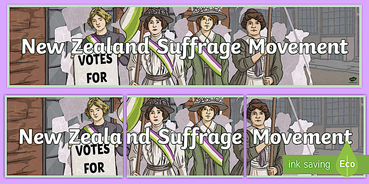 New Zealand Women's Suffrage Movement Banner - Twinkl