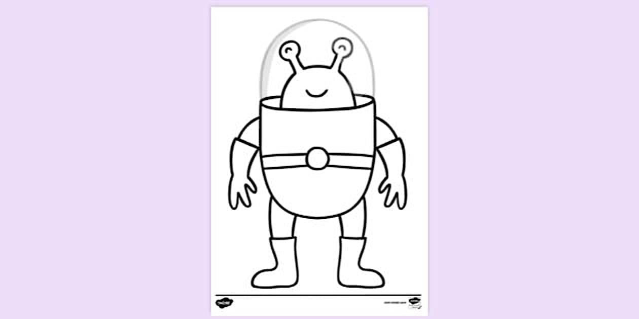 Cute Alien Colouring Page | Colouring Pages - Twinkl