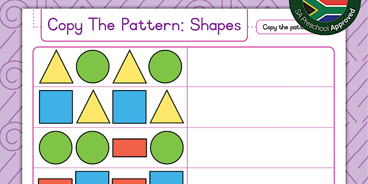 Copy the Pattern: Shapes (teacher made) - Twinkl