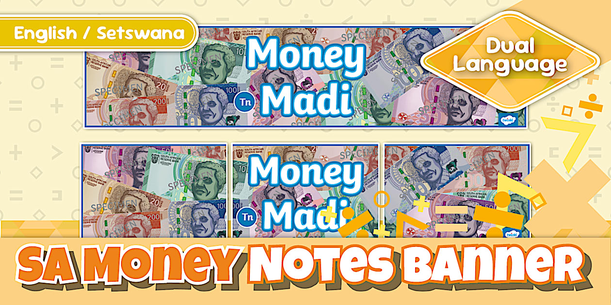 Grade 4 Maths - Term - SA Money - Notes Banner - Banner - Setswana/English
