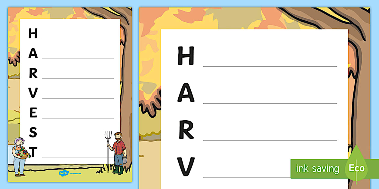 Harvest Acrostic Poem - KS1 - English Teaching Resources