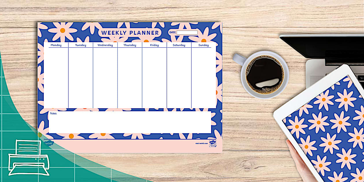 Blue Daisy | Weekly Planner | Twinkl Busy Bees - Twinkl