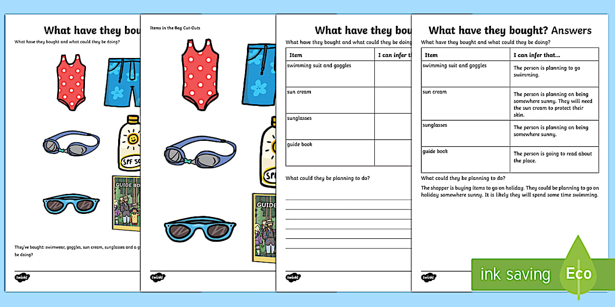 What Have They Bought? Making Inferences Activity - Twinkl
