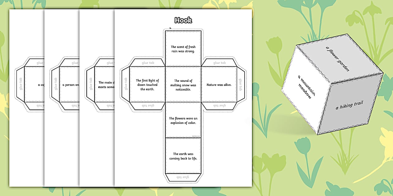Spring Story Creative Writing Dice for 6th-8th Grade
