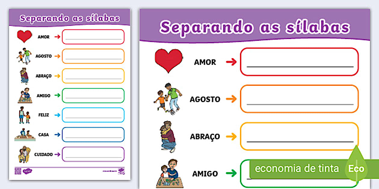 Separação de sílabas (teacher made) - Twinkl