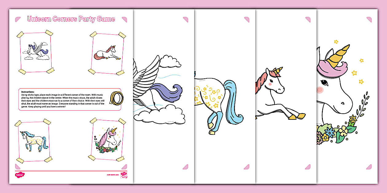 Unicorn Corners Party Game (Teacher-Made) - Twinkl
