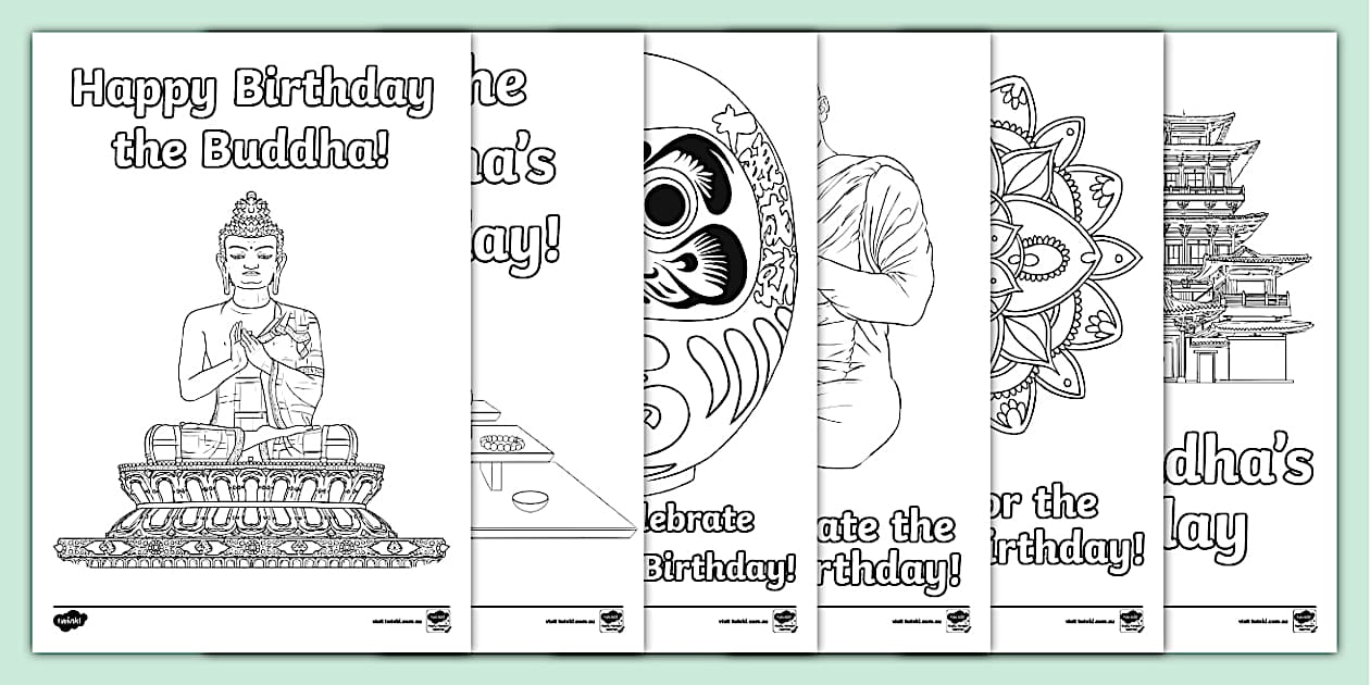 Buddha's Birthday Mindfulness Colouring Sheets - Twinkl