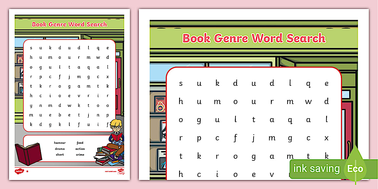 Book Genre Word Search (teacher made) - Twinkl