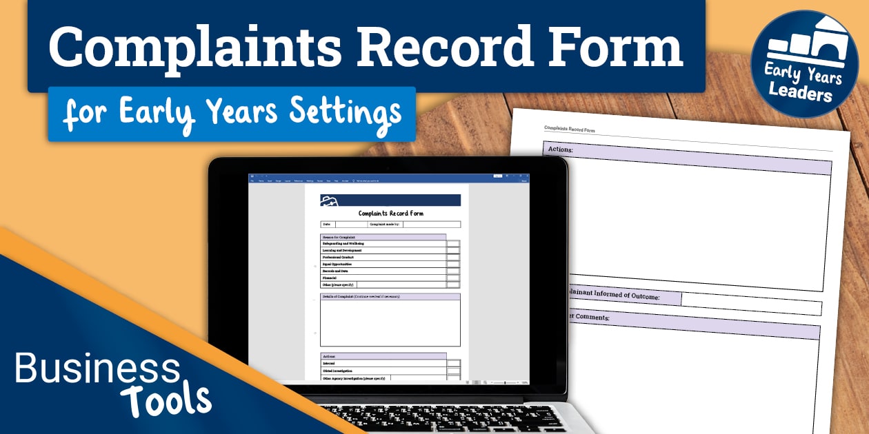 Complaints Record Form for Early Years Settings | Twinkl