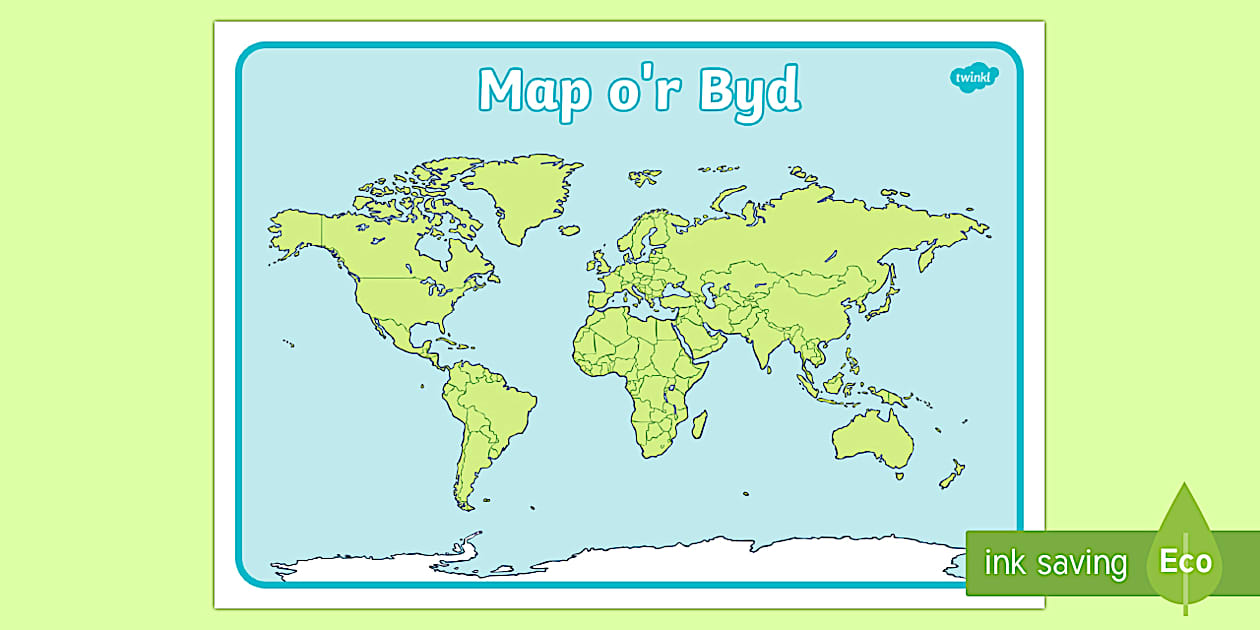 Map o'r Byd (teacher made) - Twinkl