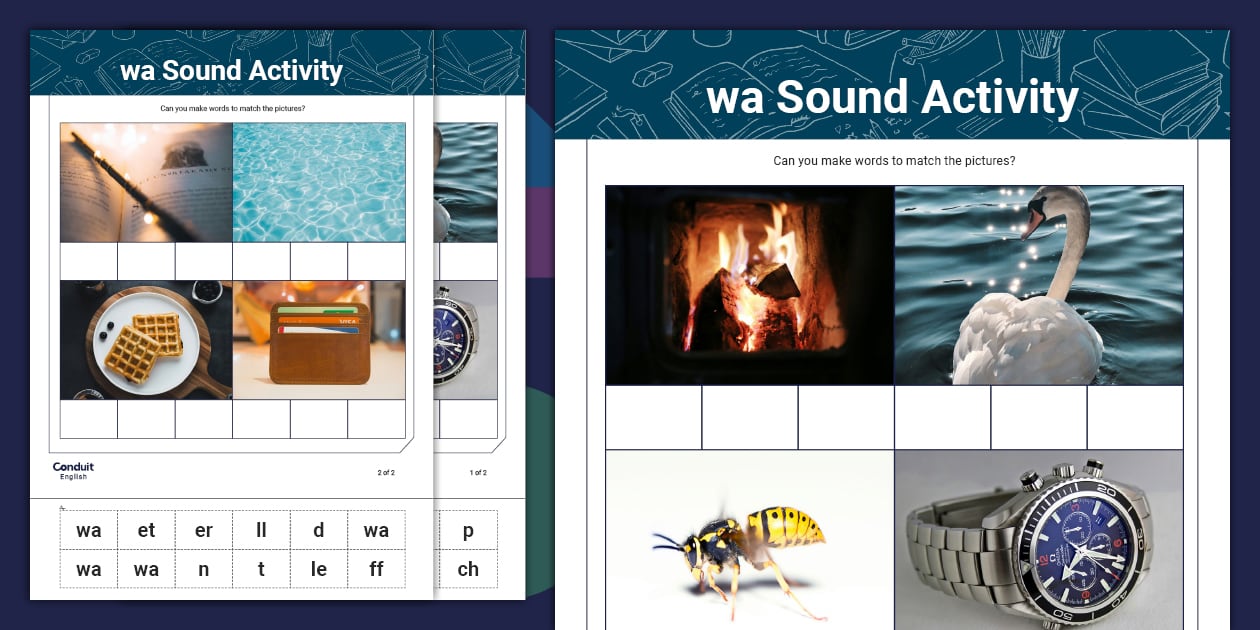 Reinforcing Sounds: 'wa' Cut and Stick Activity - Twinkl
