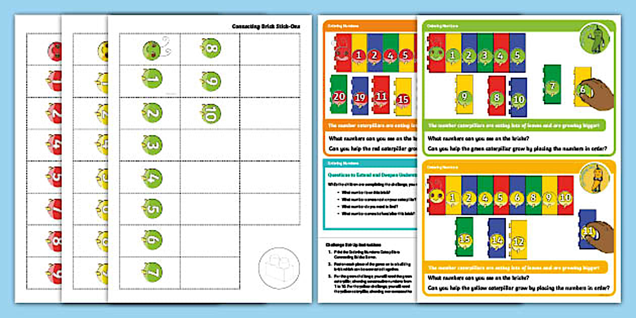 👉 EYFS Maths Ordering Numbers Chilli Challenges: Number Caterpillars
