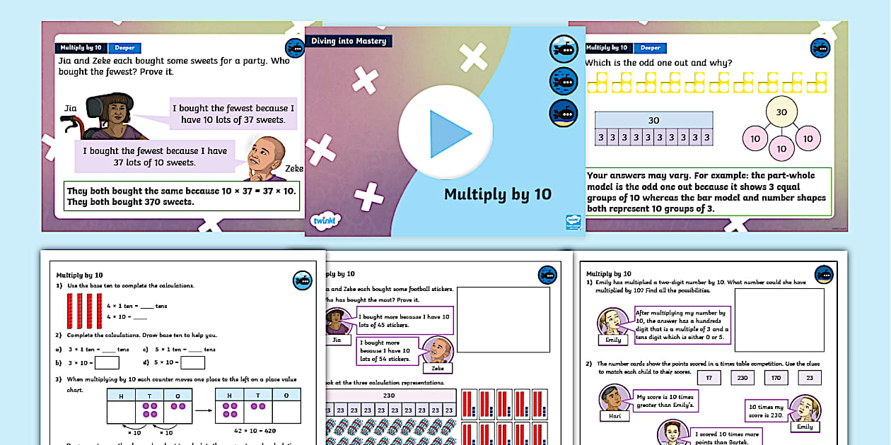 👉 Y4 Diving into Mastery: Step 3 Multiply by 10 Teaching Pack