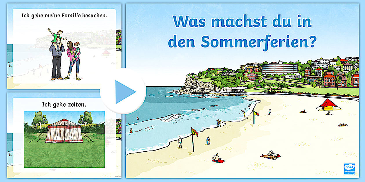 My Summer Holiday Plans PowerPoint German - Twinkl