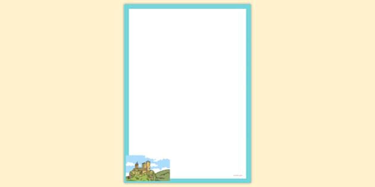 Simple Blank Landmark Castle Page Border | Page Borders