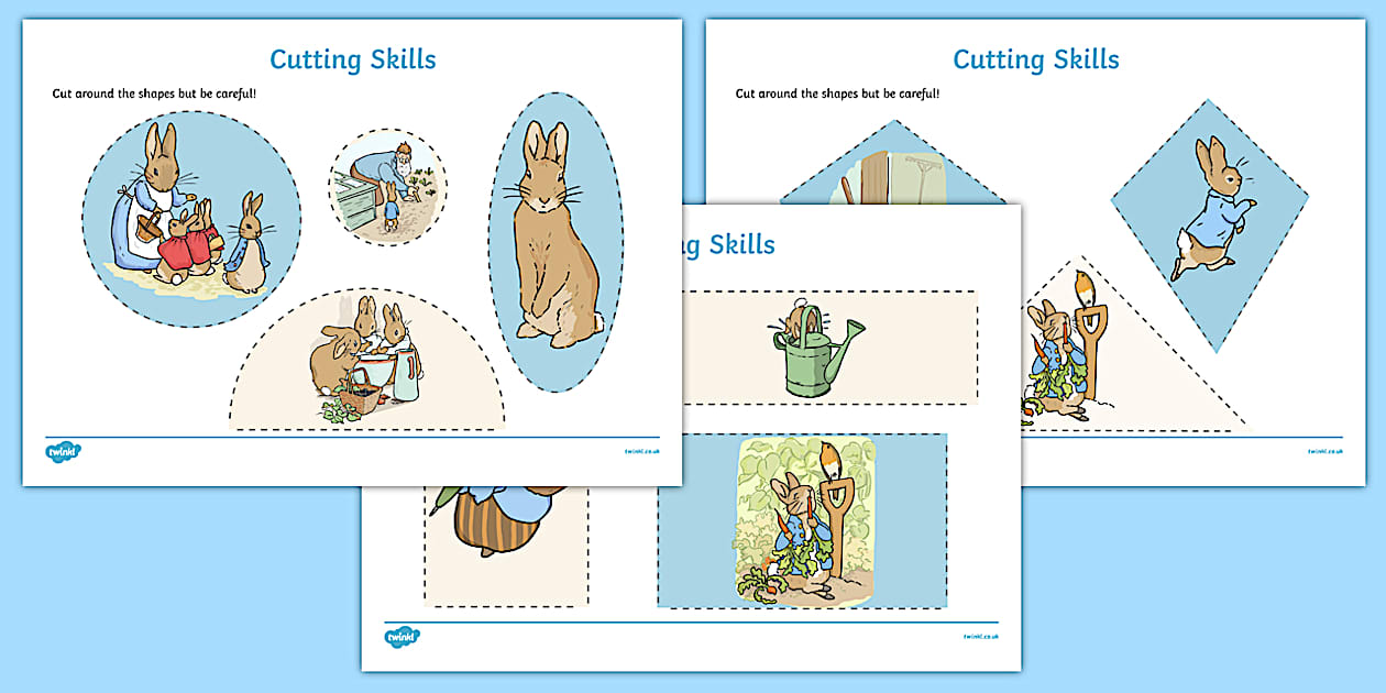 The Tale of Peter Rabbit Cutting Skills Worksheet - Twinkl