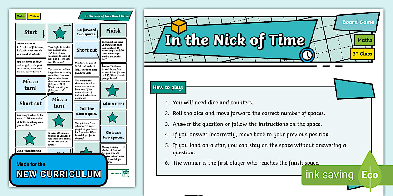 In The Nick Of Time Board Game | Twinkl Ireland - Twinkl