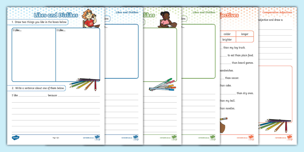 Like, Dislikes and Preferences Activity Sheets - Twinkl