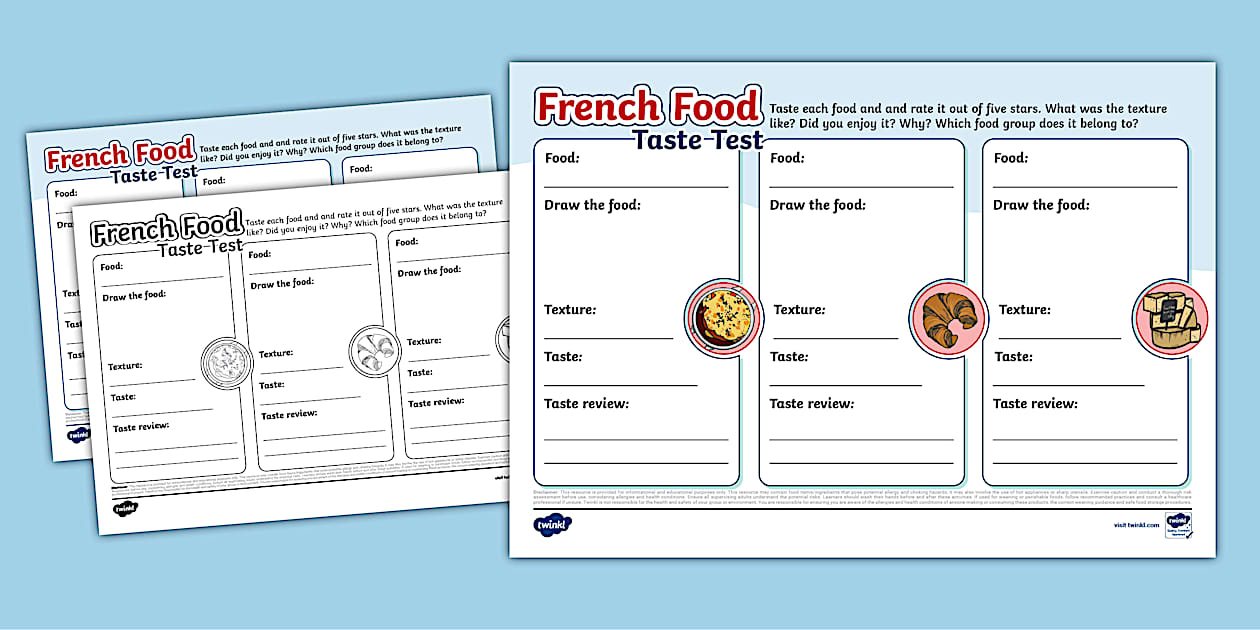 French Foods Taste Test Worksheet (Teacher-Made) - Twinkl