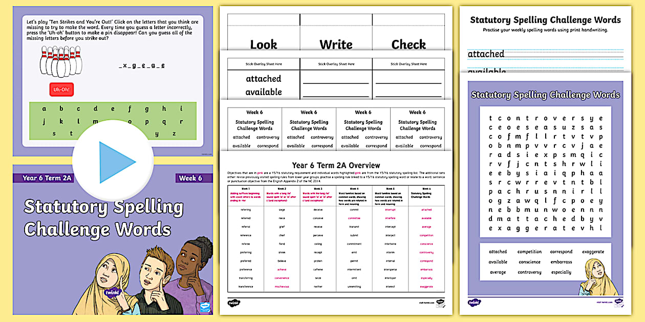 Year 6 Term 2A Week 6 Spelling Pack (teacher made) - Twinkl