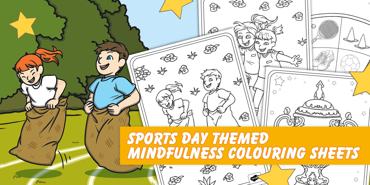 Sports Day Themed Mindfulness Colouring Sheets