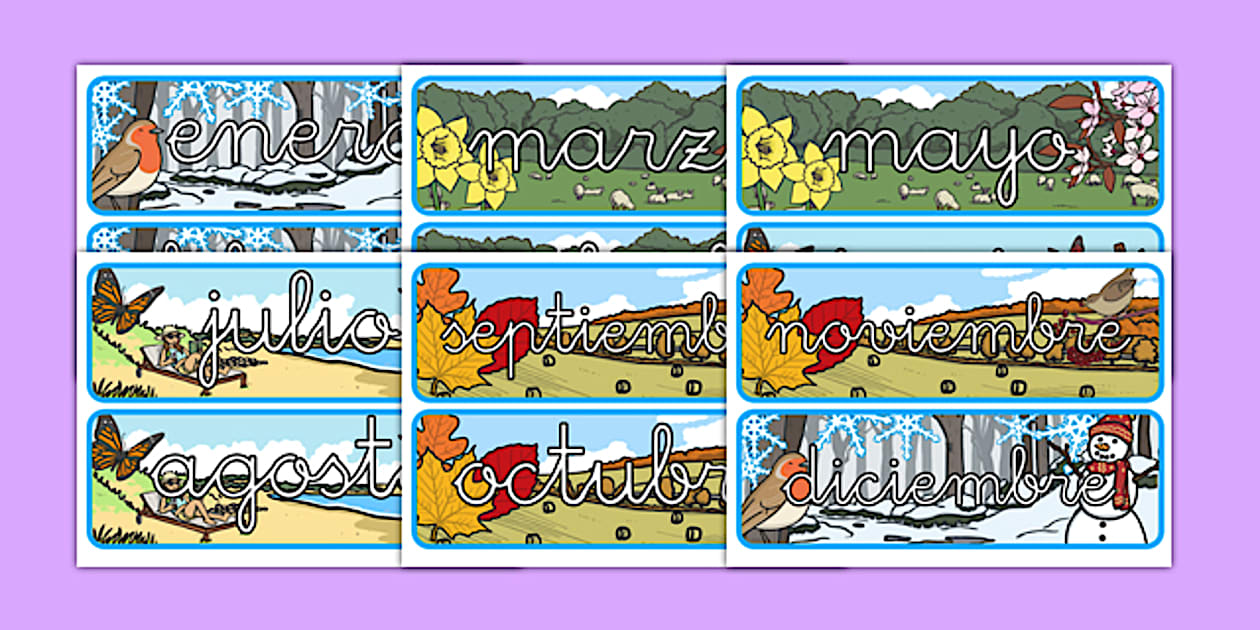 Pósters de los meses y las estaciones del año - Twinkl